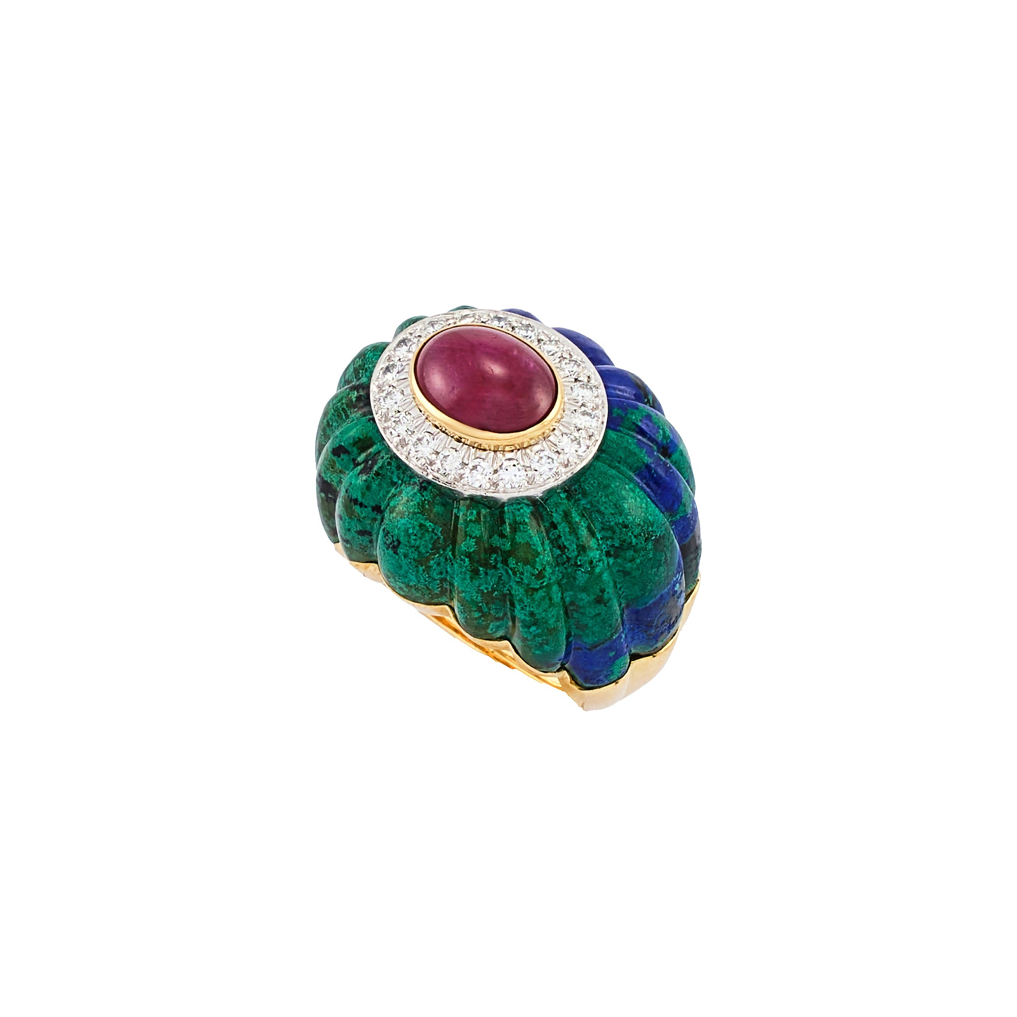 David Webb Azurmalachite and Ruby Ring – Bakhache Jewellery